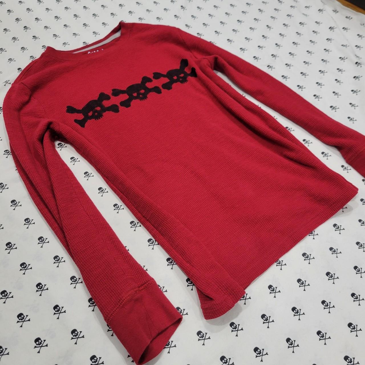 Red skull top! Reworked 🖤 Hand painted 🖤 Made just... - Depop