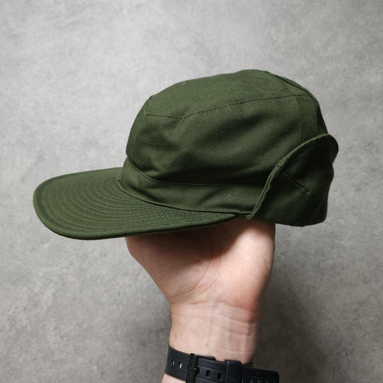 Vintage 60s field cap Swedish military issue green... - Depop