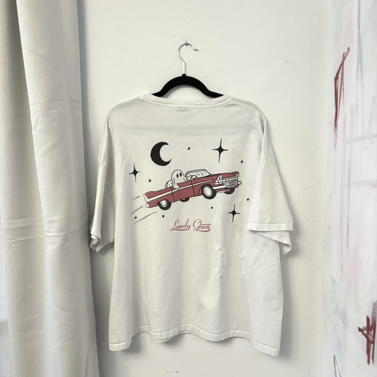 Lonely Ghost White “Hey Drive Safe” Boxy Tee One... - Depop