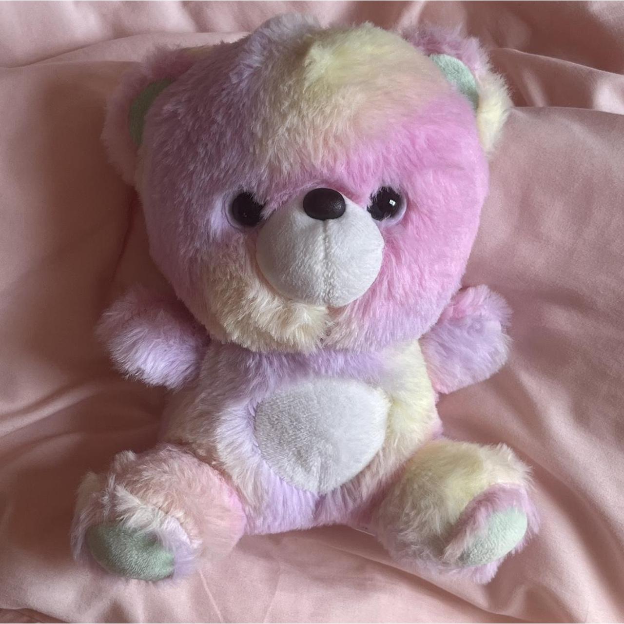 Pastel Rainbow Teddy Bear Plush Rave buddy ???... - Depop