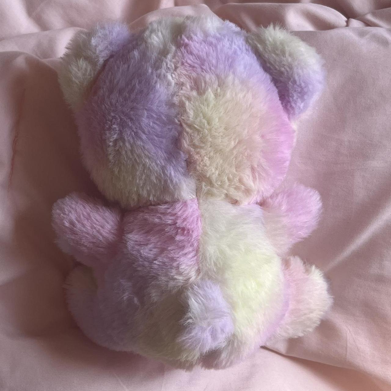 Pastel Rainbow Teddy Bear Plush Rave buddy ???... - Depop