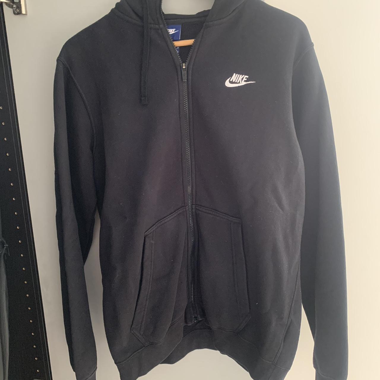Medium Nike zip up hoodie - worn, slight discolour... - Depop