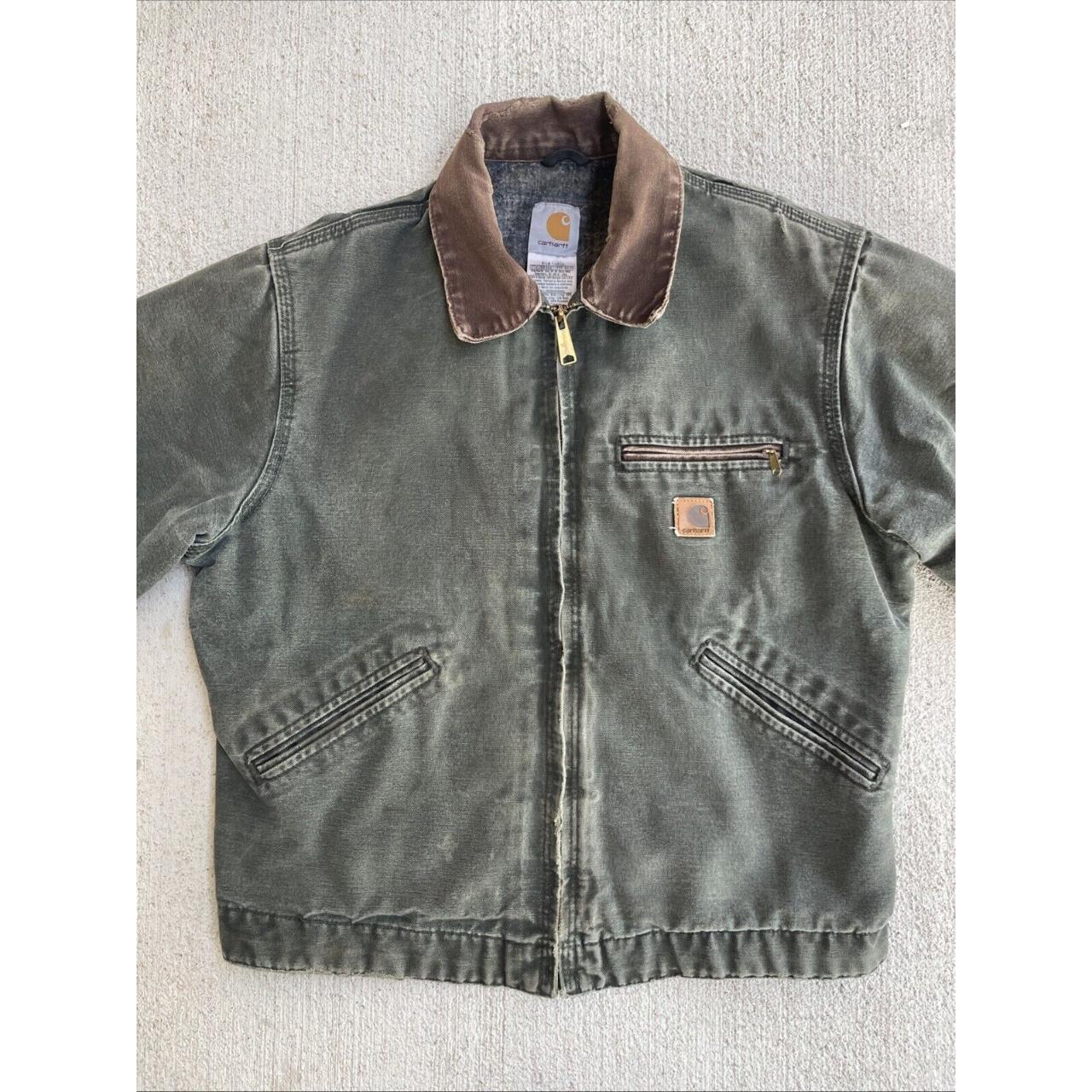 RARE Carhartt Detroit Jacket J97 Moss Green Blanket... - Depop