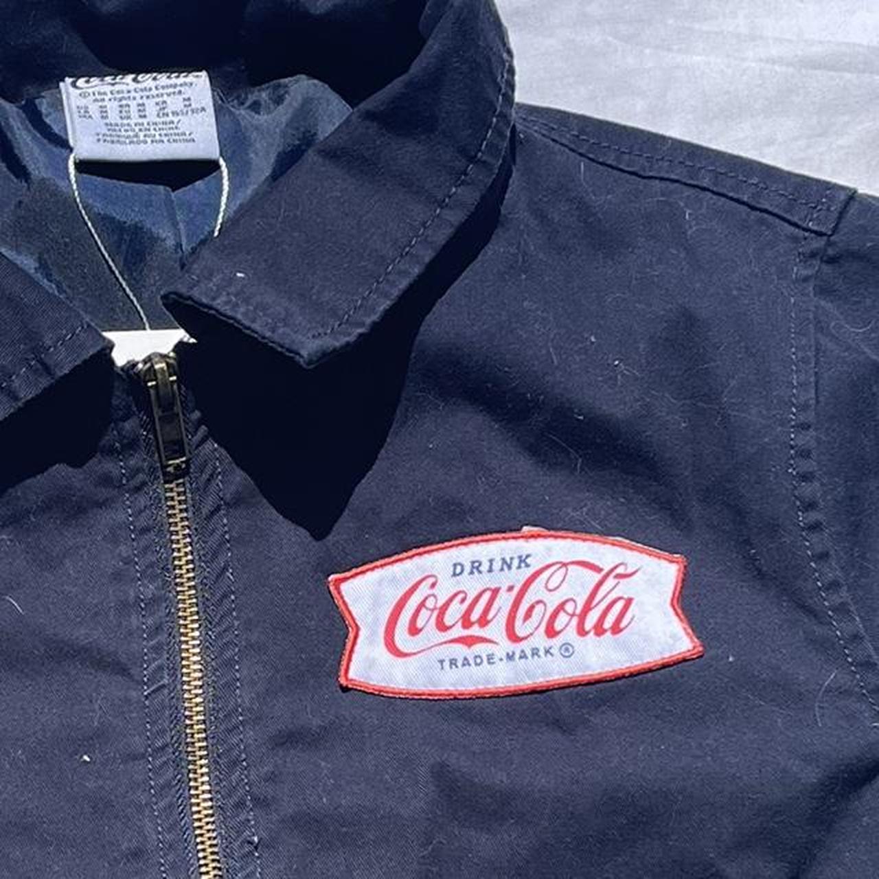 Coca-Cola Women's Navy and Blue Jacket | Depop