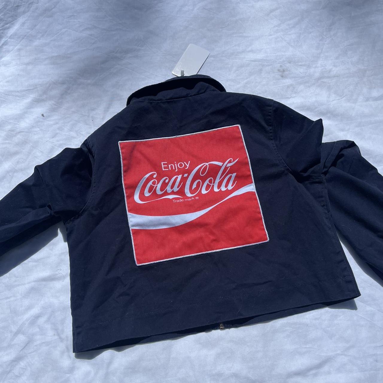 Coca-Cola Women's Navy and Blue Jacket | Depop