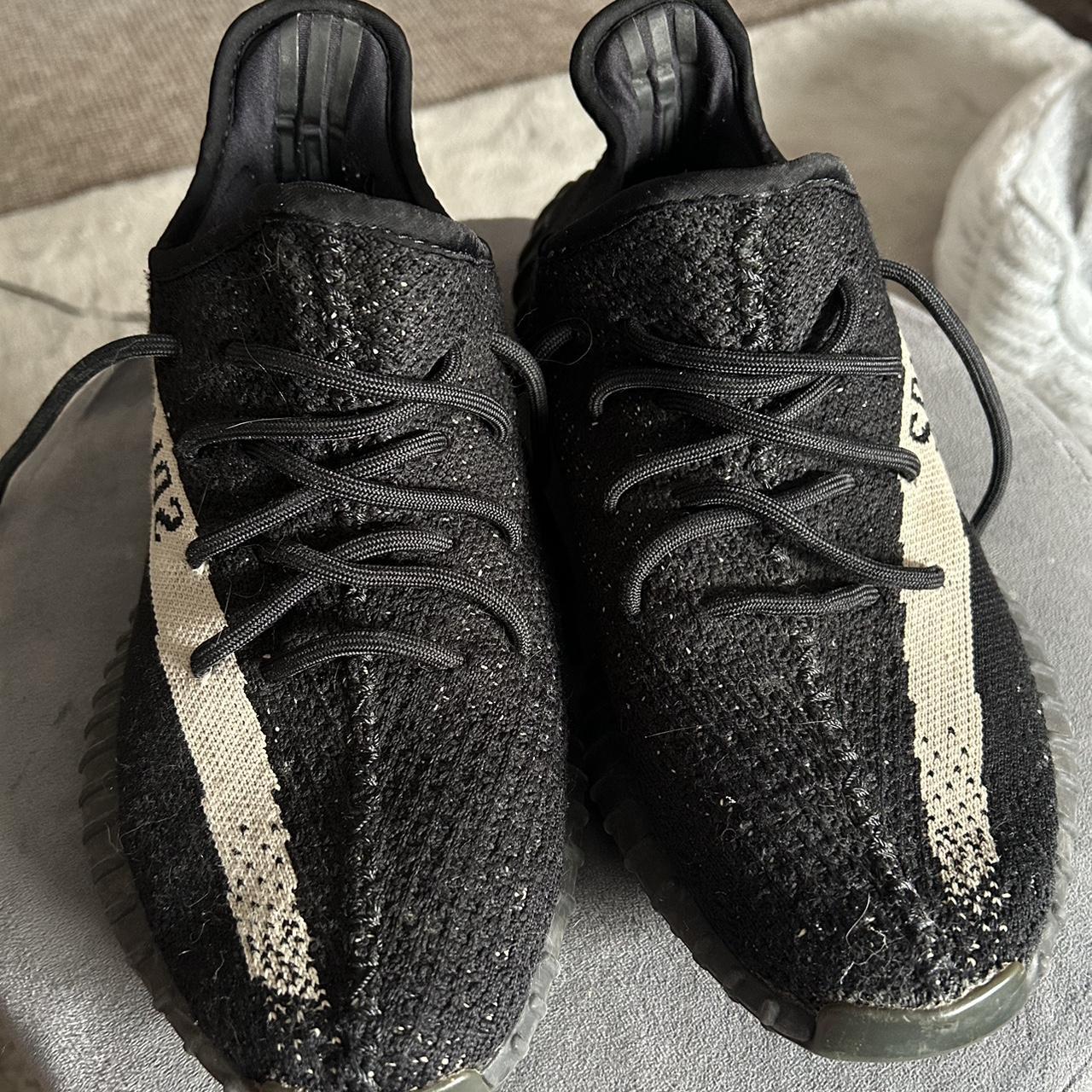 Genuine black white mens Yeezys men’s UK size 8.... - Depop