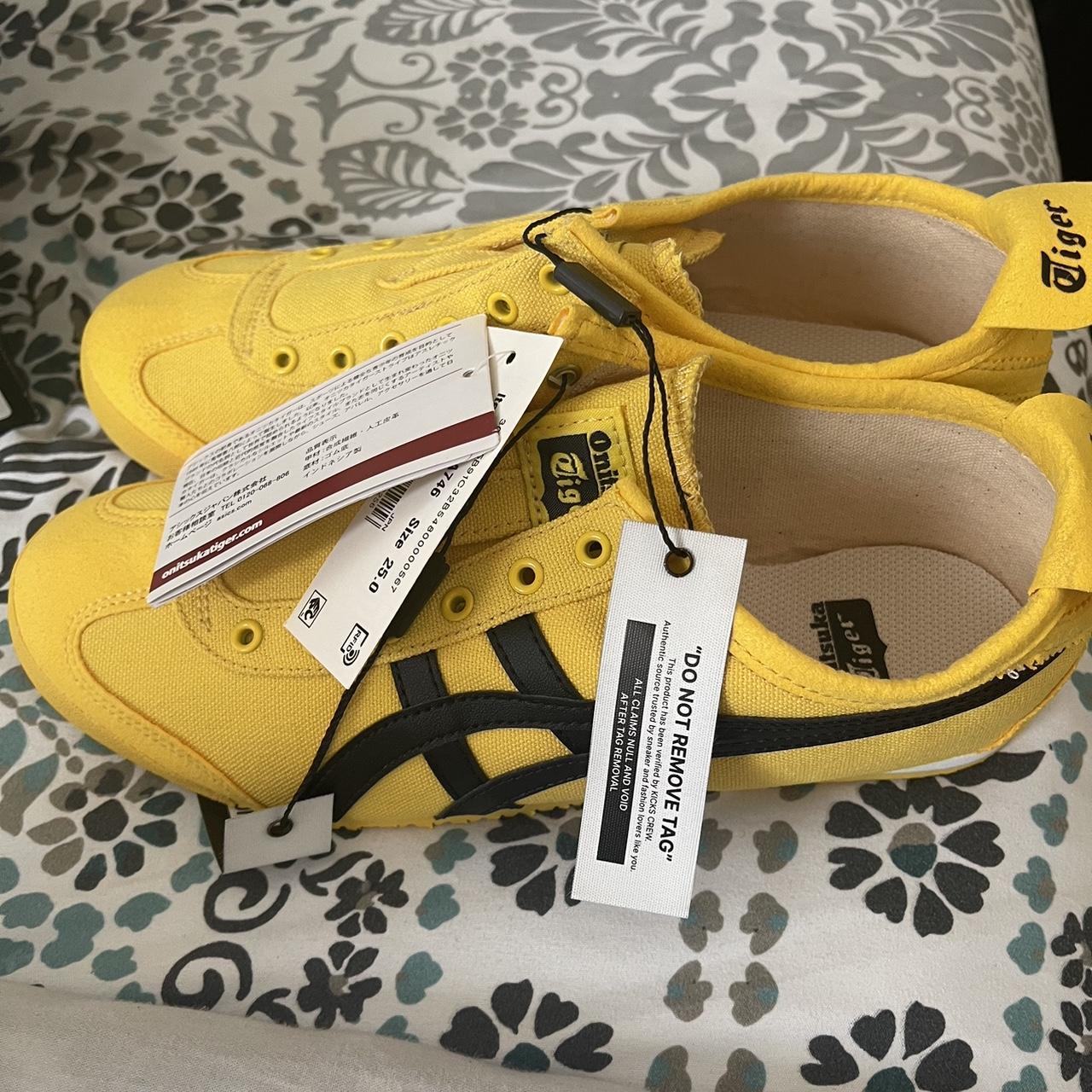 Onitsuka Tiger Women's Yellow Trainers | Depop