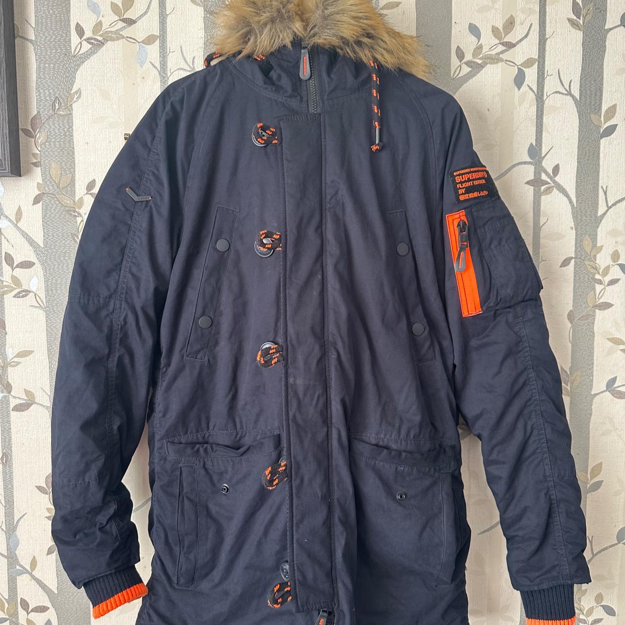 Superdry Microfibre The Parka Black Mens Small Coat - Depop