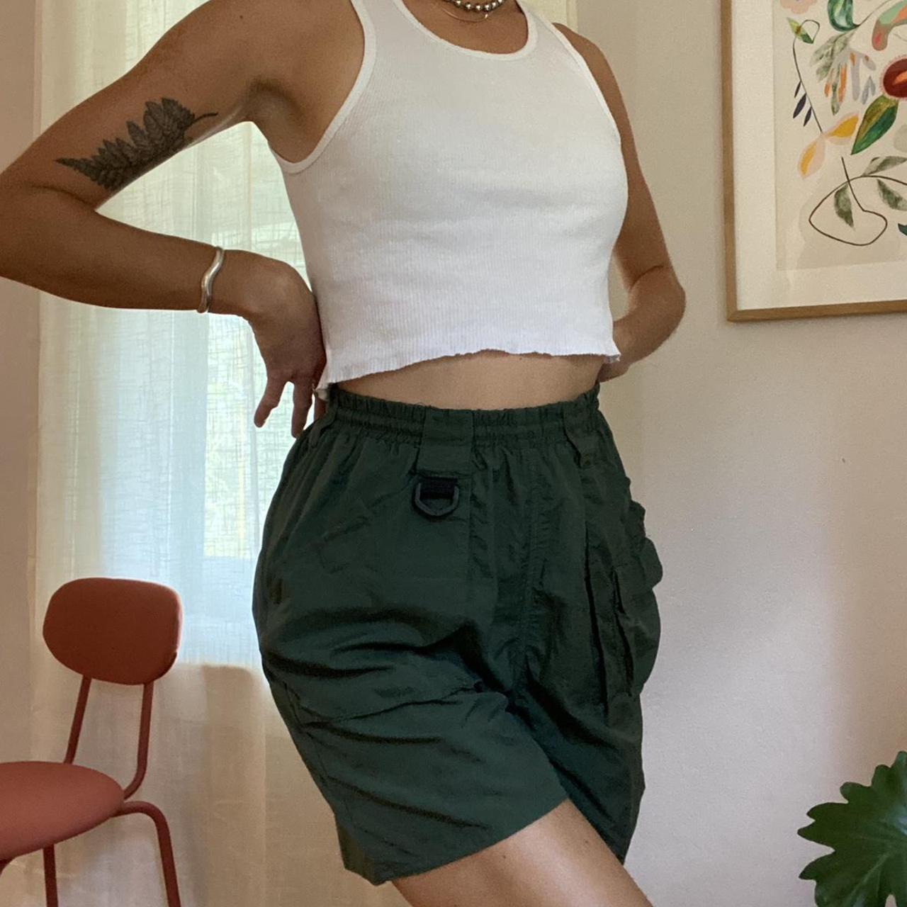 Vintage green Cargo shorts, fits like a... - Depop