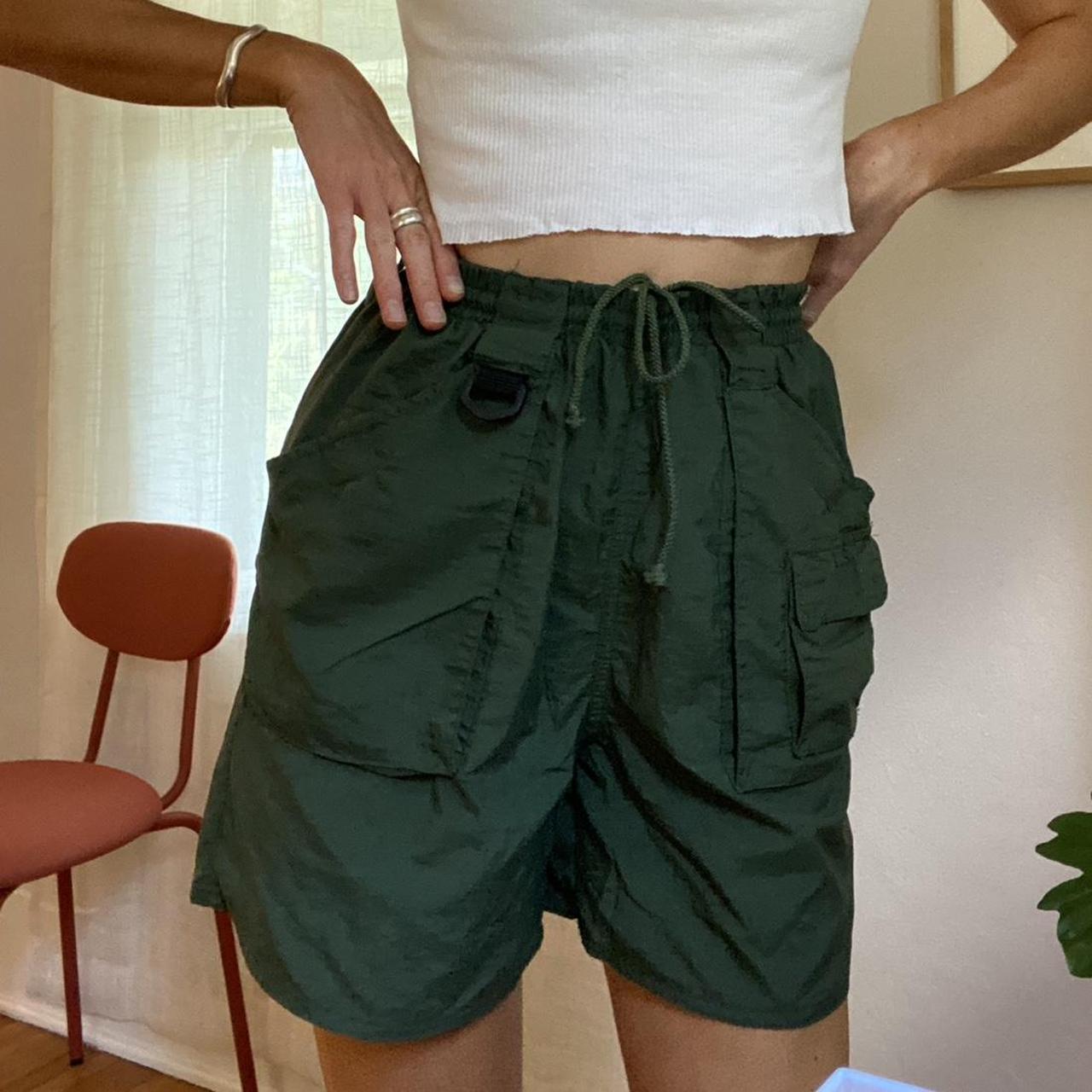 Vintage green Cargo shorts, fits like a... - Depop