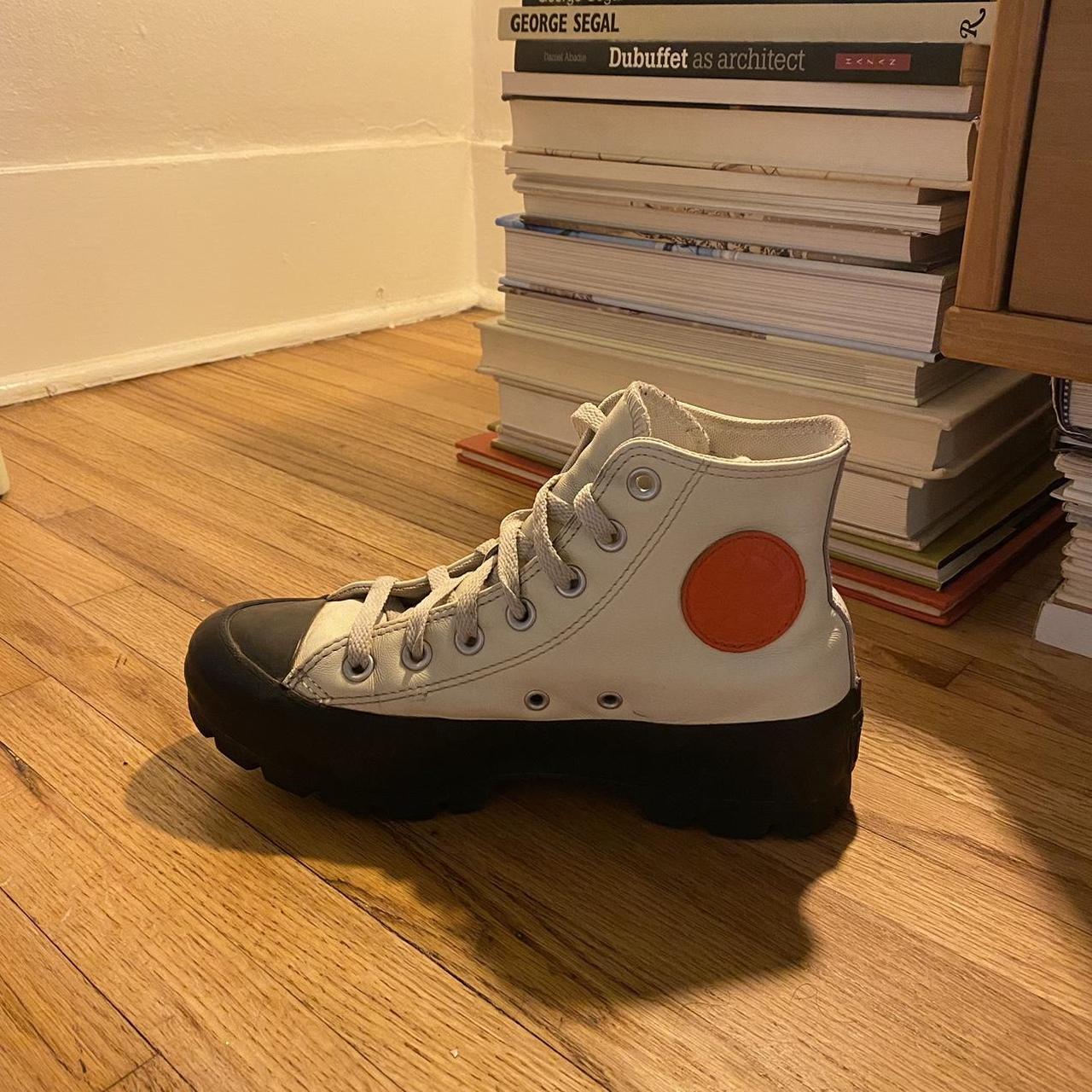 Custom-made, all leather lugged platform Converse... - Depop