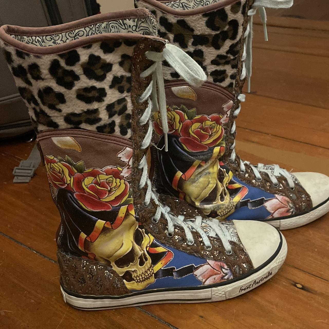 Y2K ED HARDY-ESQUE MIDI CHUCKS. - these are by the... - Depop