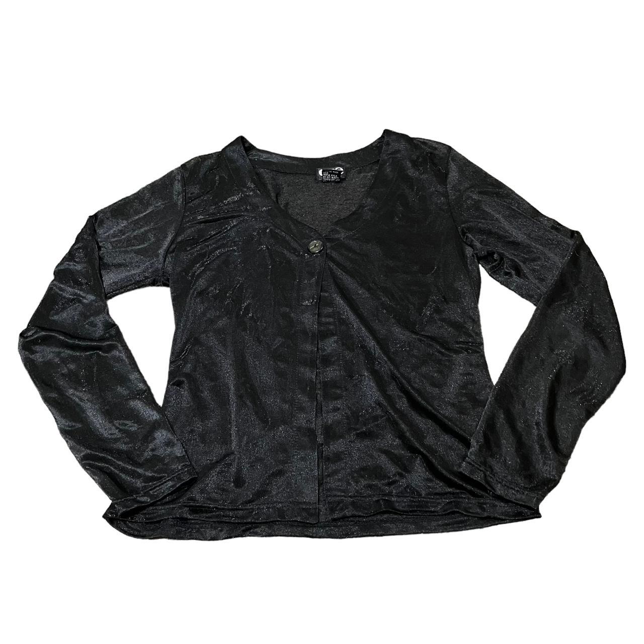 VINTAGE BLACK MESH BUTTON FRONT CARDIGAN Super cool... - Depop