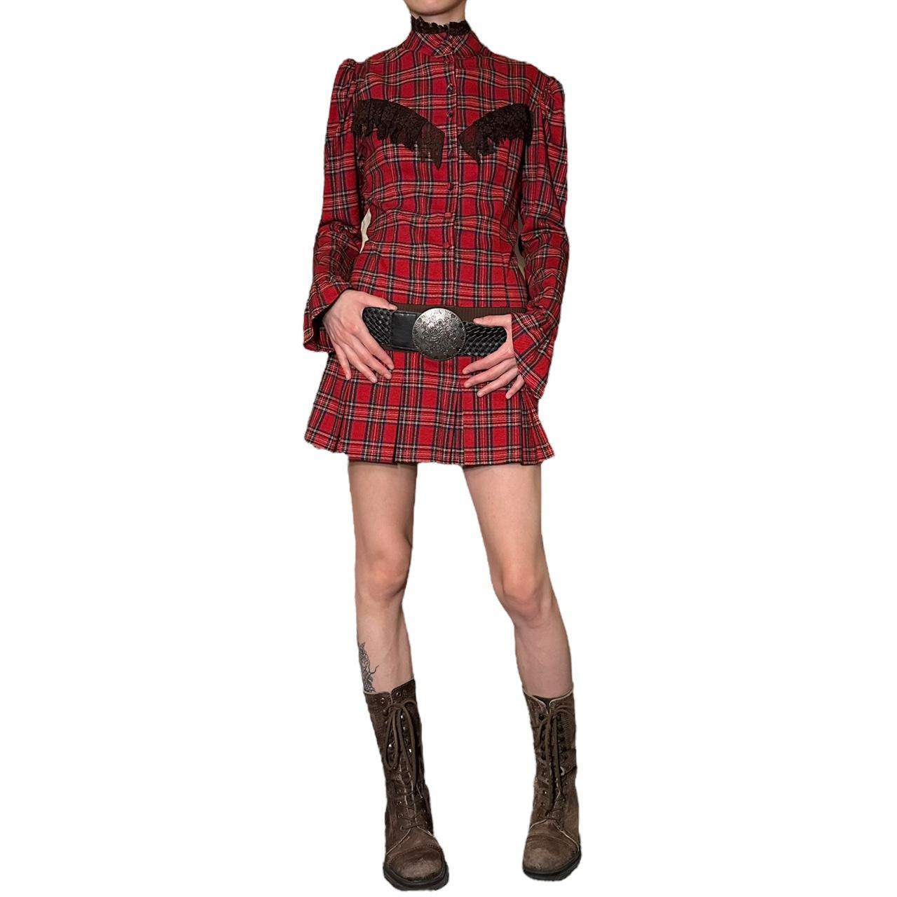 Plaid micro mini dress Super cute red plaid mini... - Depop