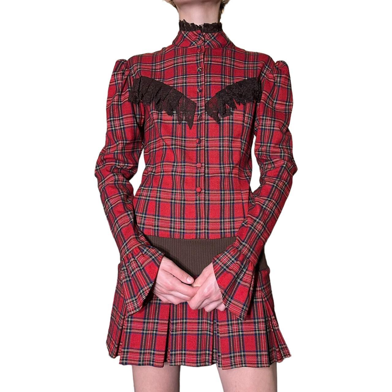 Plaid micro mini dress Super cute red plaid mini... - Depop
