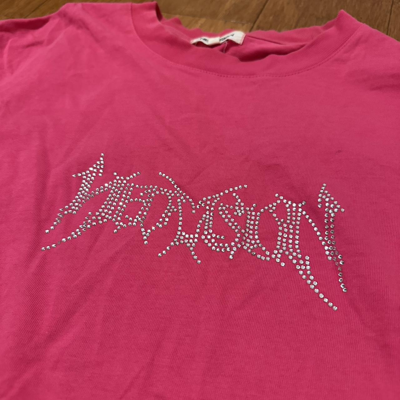 NEOVISION - Pink oversized jewel shirt metal font... | Depop
