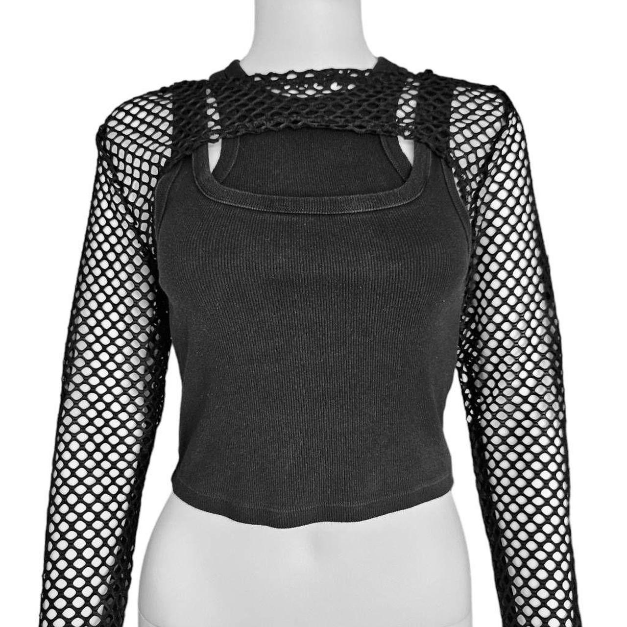 mall goth fishnet shrug FEATURES: sick netted micro... - Depop