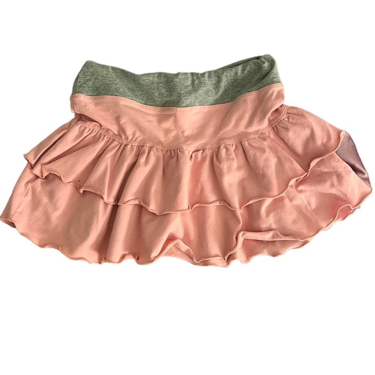 Vintage pink rara/ruffle mini skirt with ‘22’ and... - Depop