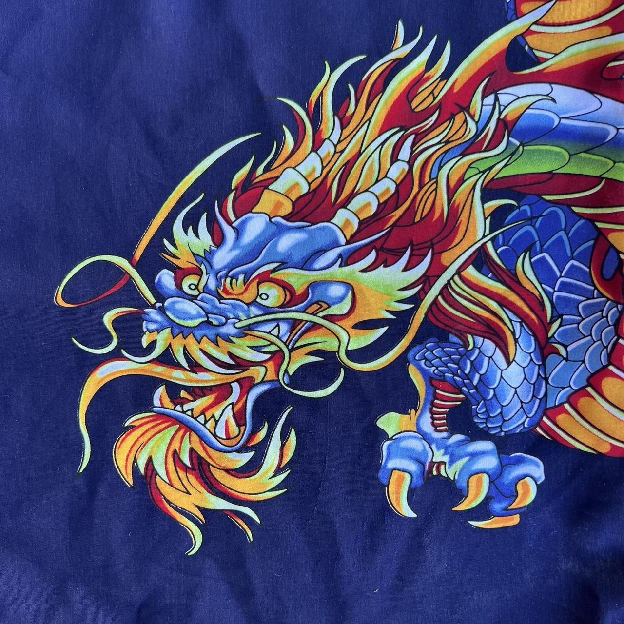 Y2K JNCO DRAGON BUTTON-UP SHIRT Sized XXL Lightly... - Depop