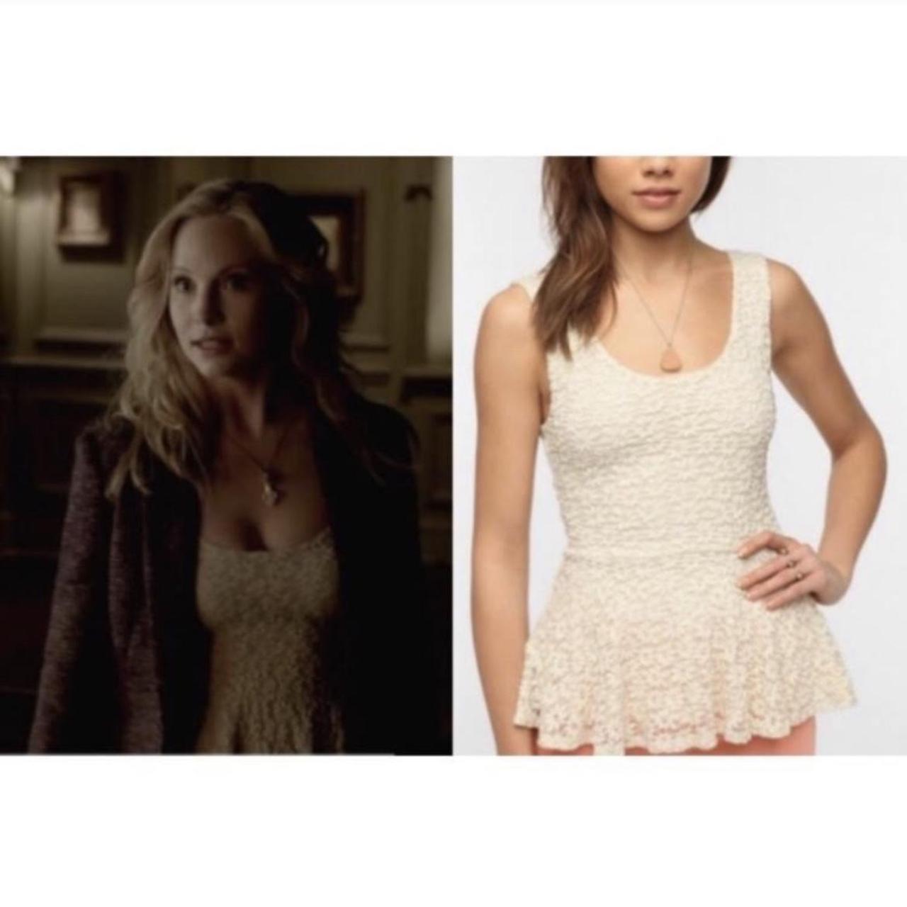 Floral Daisy Lace Peplum Tank Top | UO |... - Depop