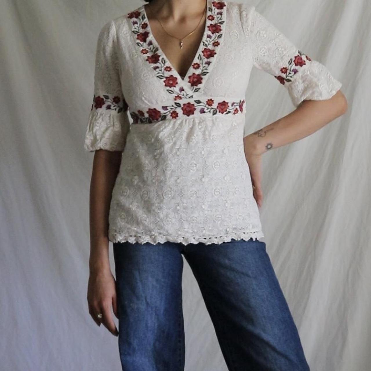 Bohemian crochet Lace top Fits xs/smaller chests... - Depop