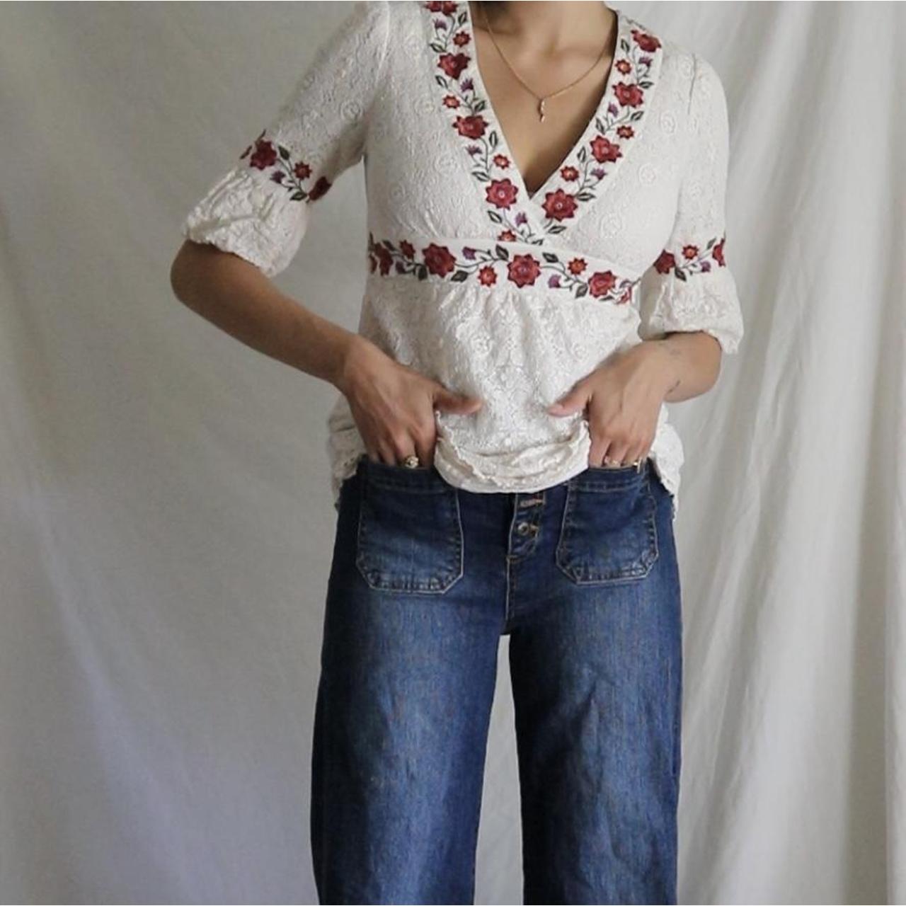 Bohemian crochet Lace top Fits xs/smaller chests... - Depop