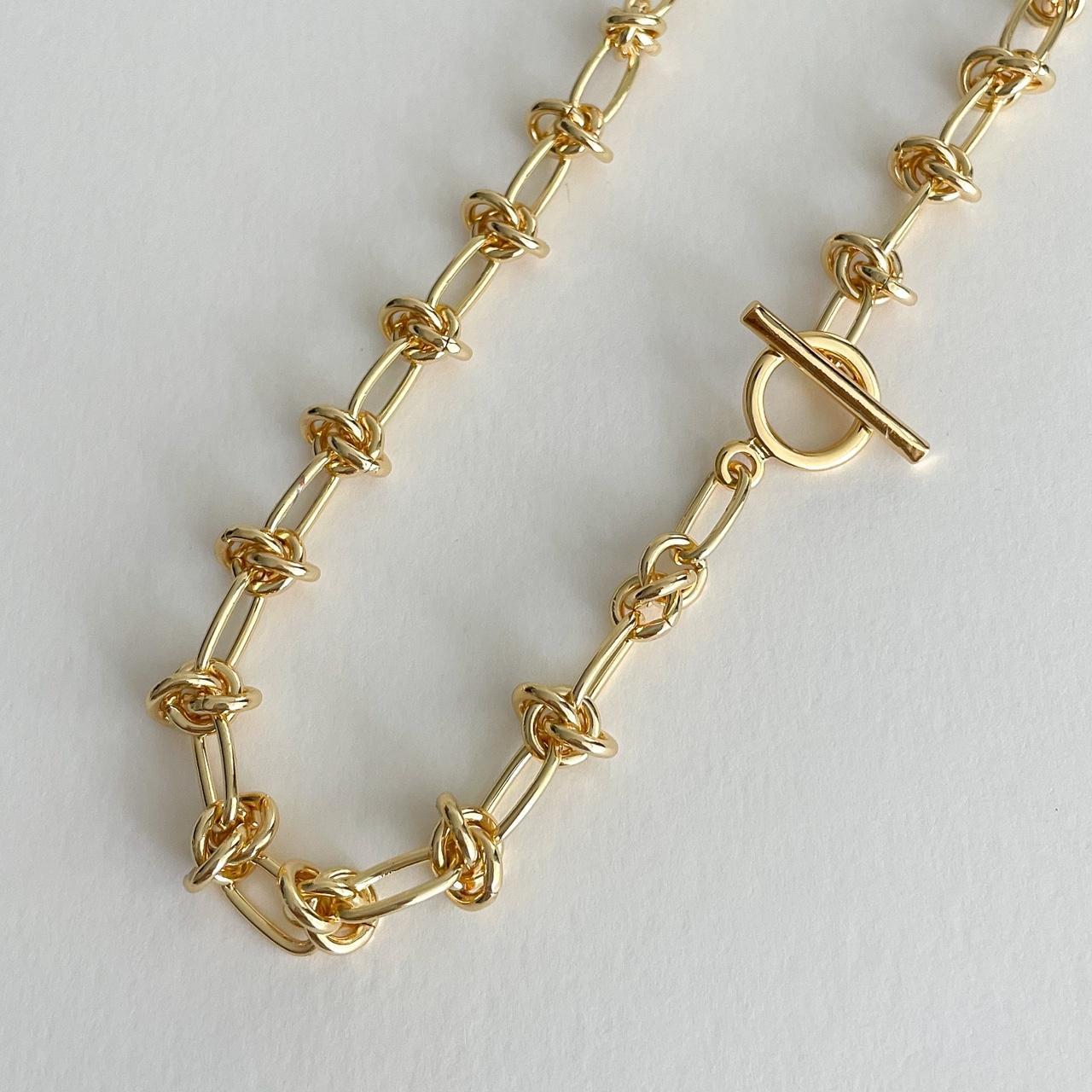 Gold Toggle Necklace Stacking necklace, statement... - Depop