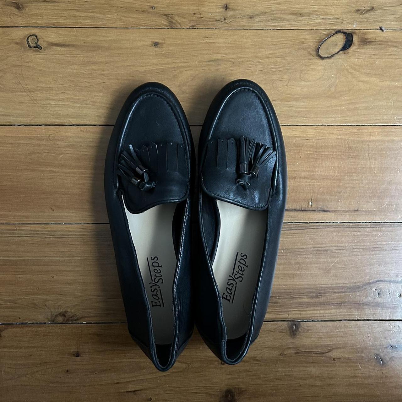 EASY STEPS - Black leather loafers with... - Depop