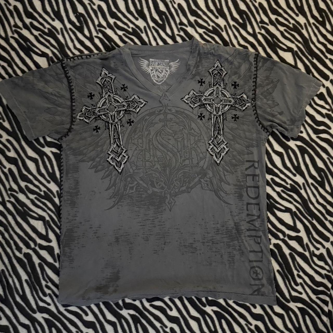 Raw State shirt with black stitching detail 😇 FREE... - Depop