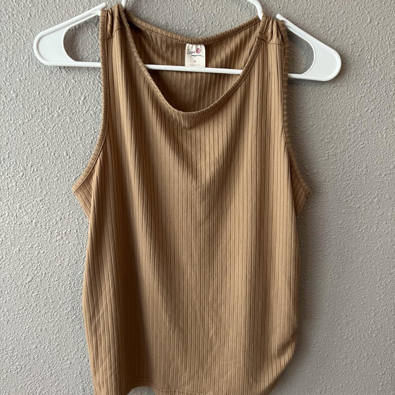 Super comfy tan/camel tank perfect for work or night... - Depop