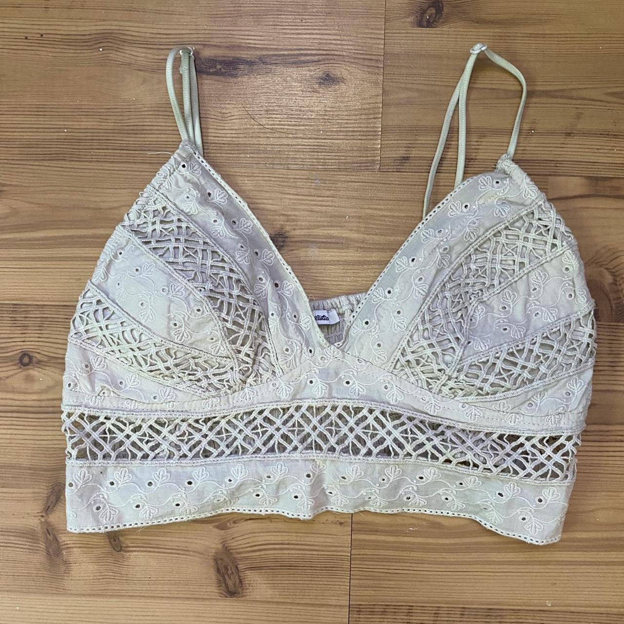 boho bralette no size marked but it’s a... - Depop