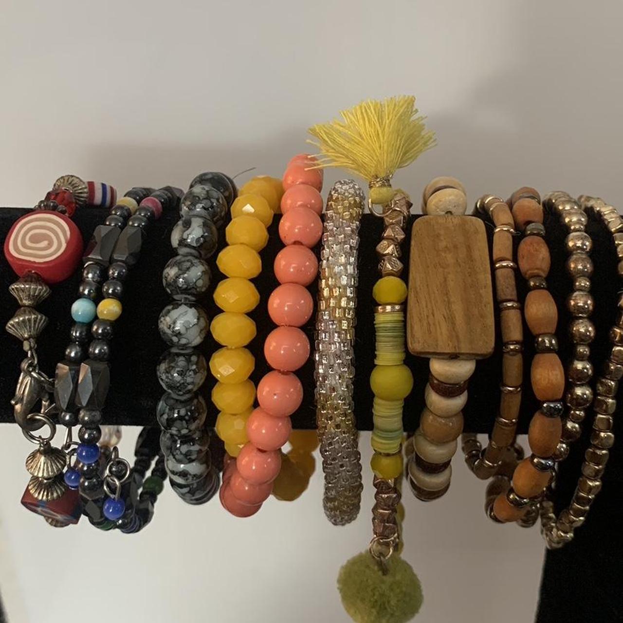 Beaded Bracelet Lot Bundle 12 super cute beaded... - Depop