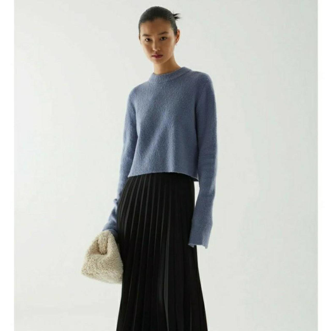 COS blue cropped wool mix jumper an effortless... - Depop