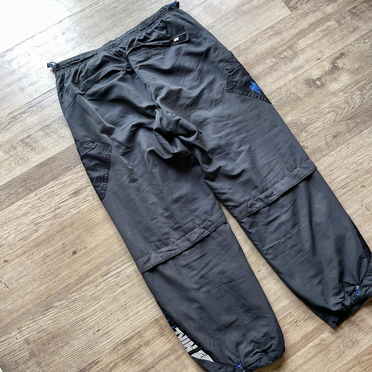 Vintage Nike Shell Baggy Track Bottoms in Black Size... - Depop