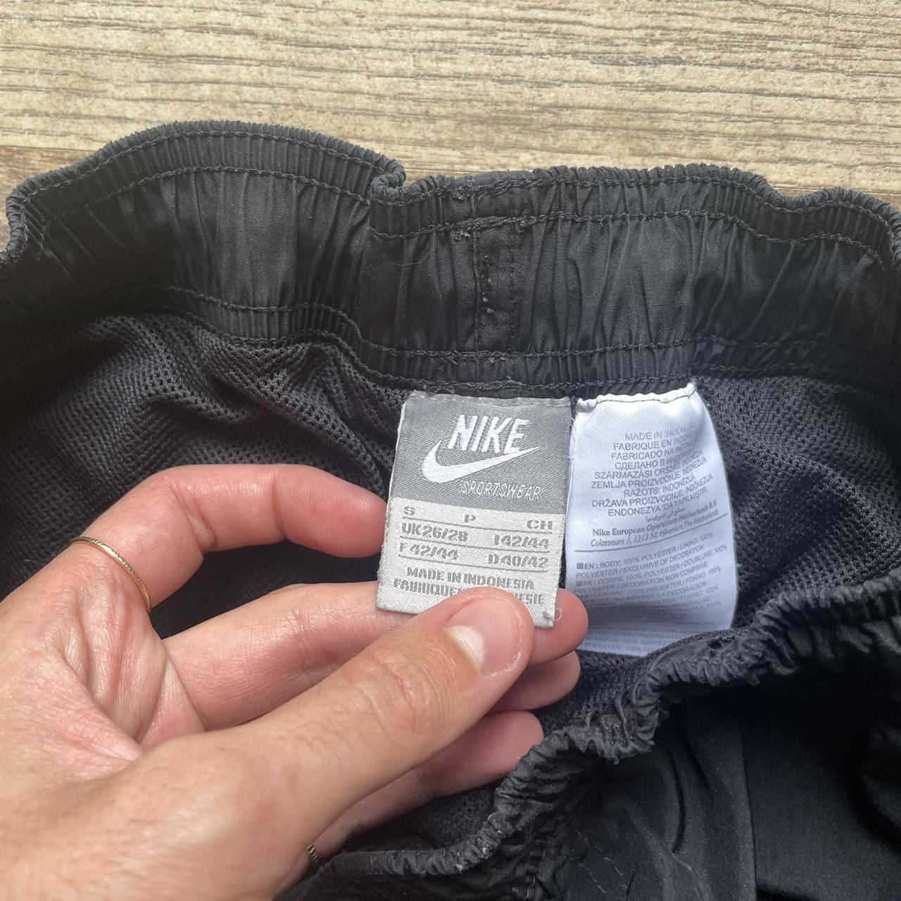 Vintage Nike Shell Baggy Track Bottoms in Black Size... - Depop