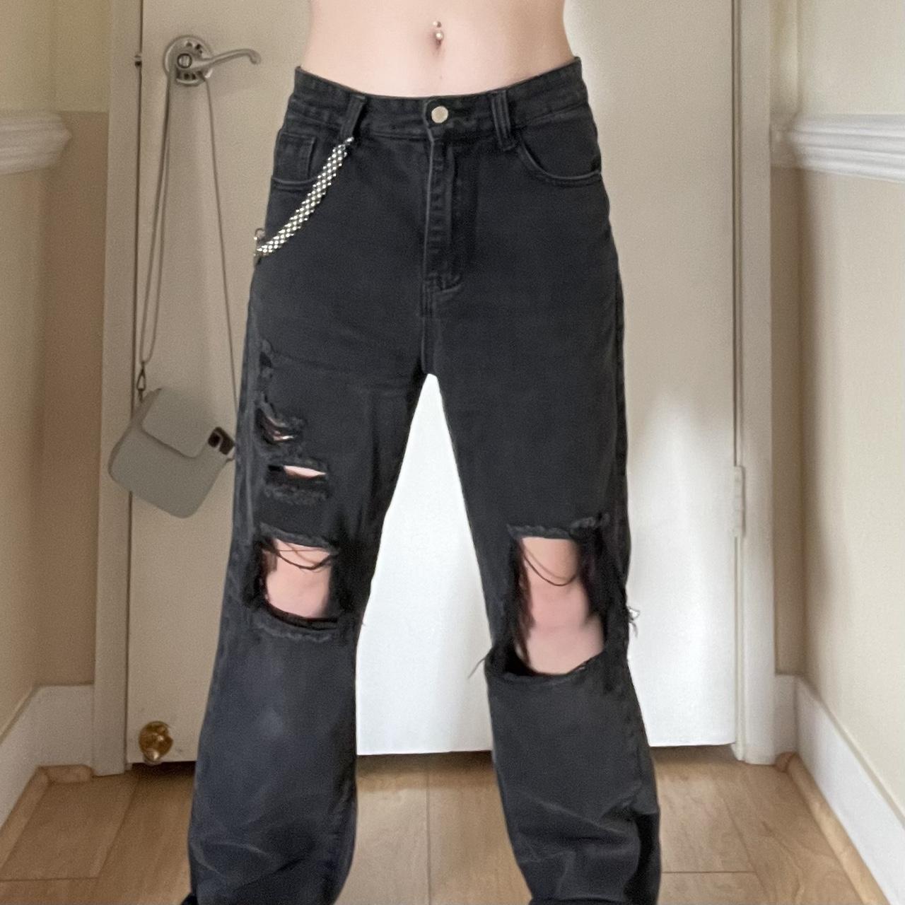 Black ripped jeans ♡ Functional pockets ♡ best fits... | Depop