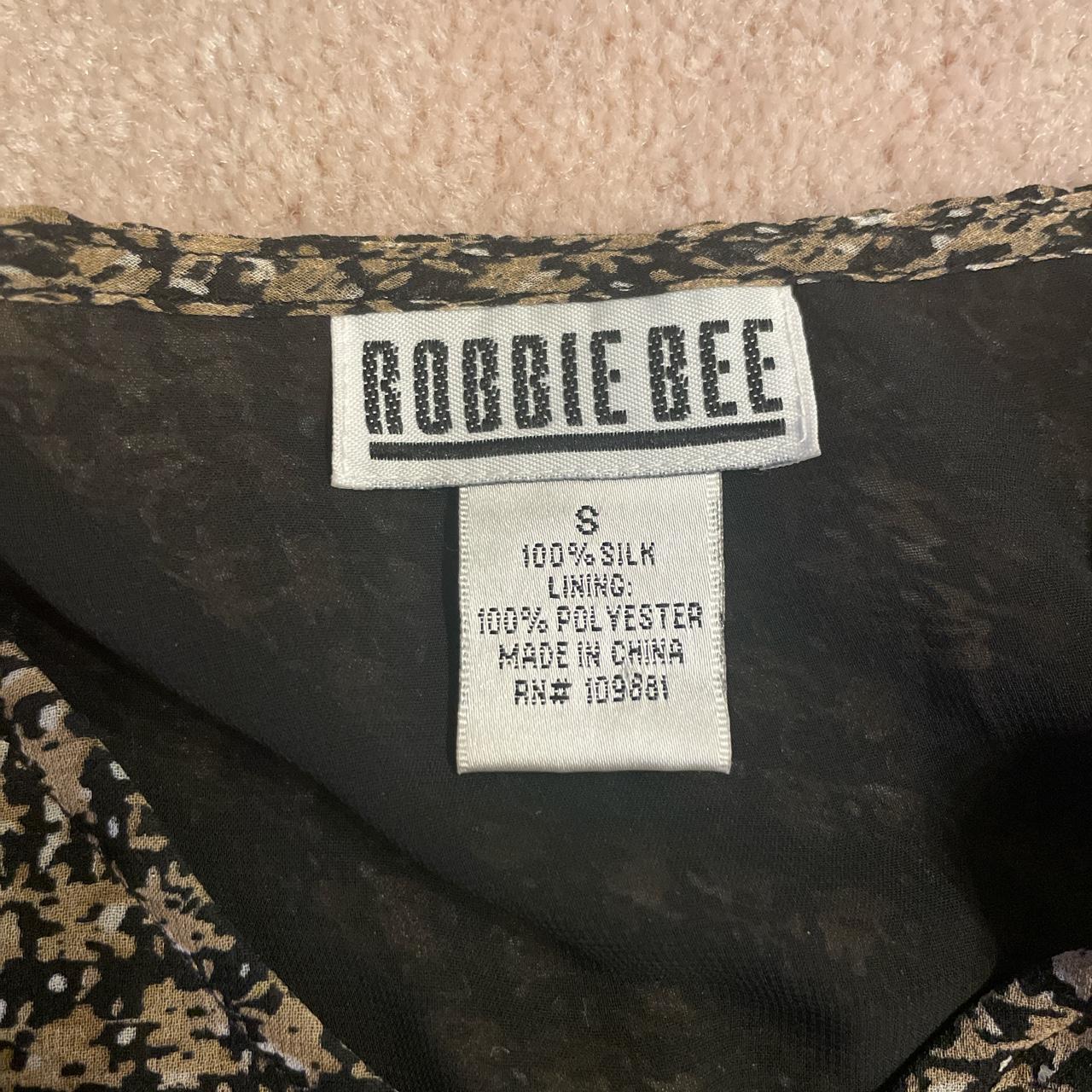Robbie Bee Women's Brown and Black Blouse | Depop