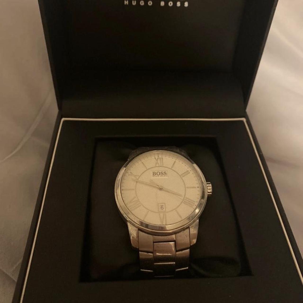 Silver Hugo Boss watch. still in great condition. - Depop