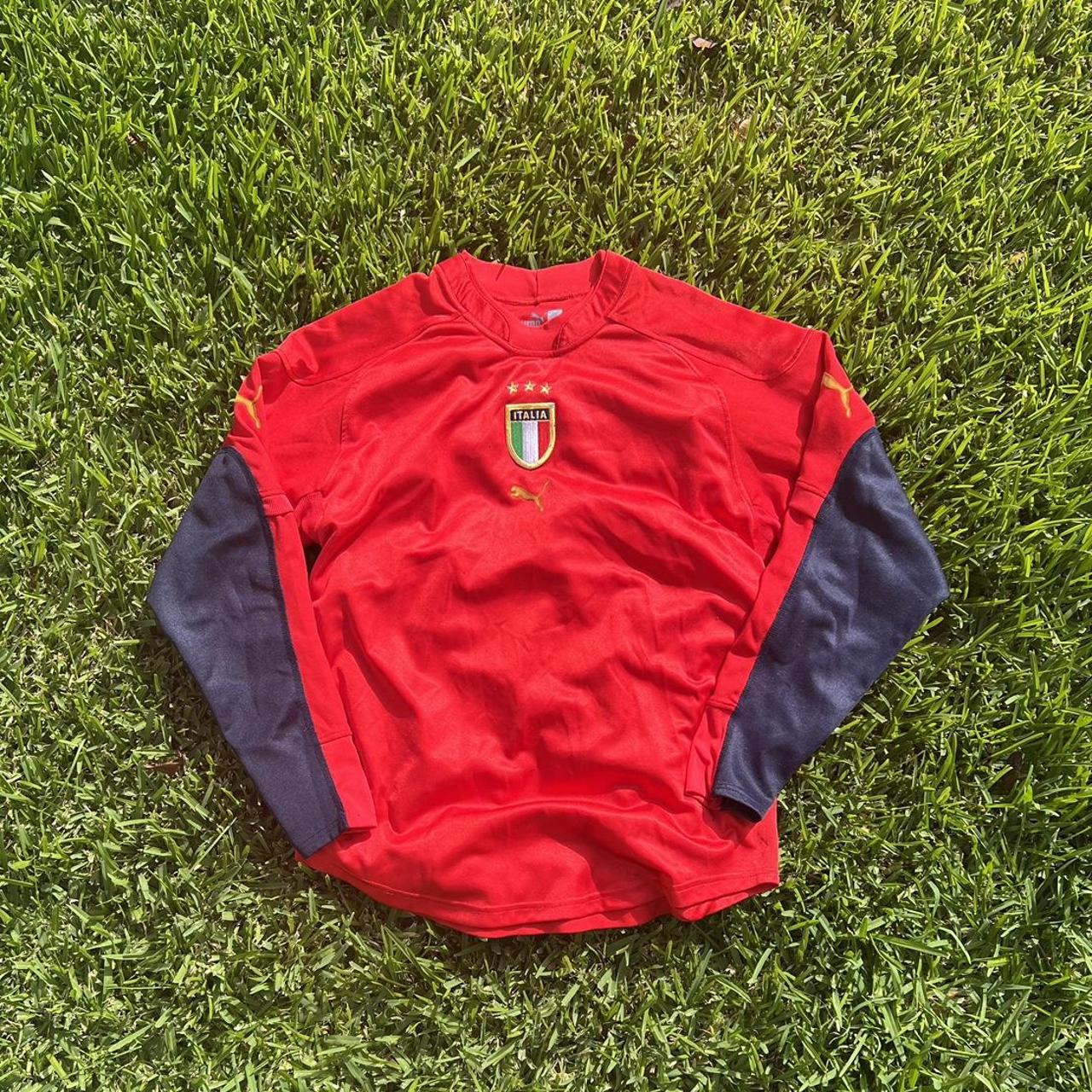 Puma Italy National Football Team Sweatshirt in Red... - Depop Puma Italy National Football Team Sweatshirt in Red... - Depop