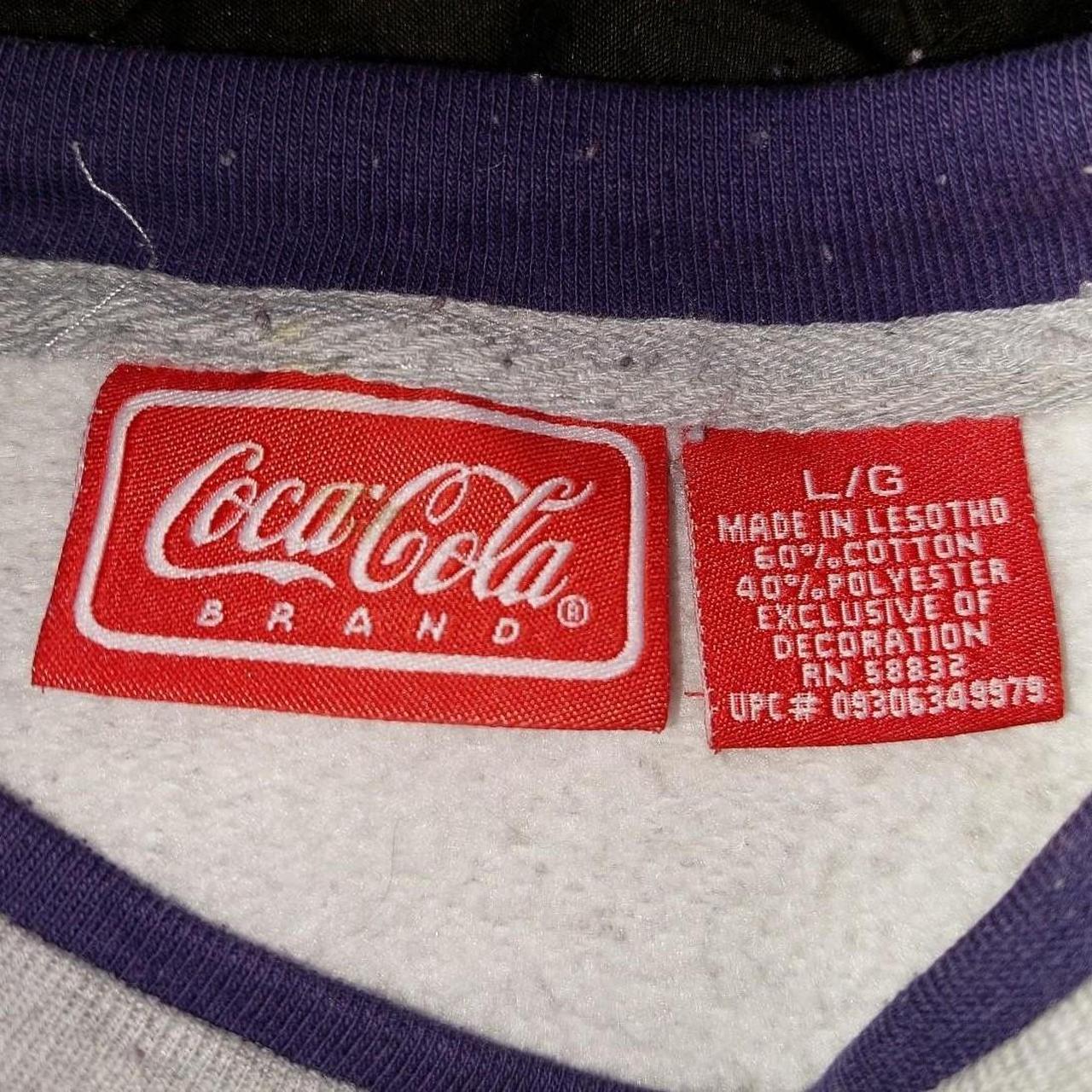 Coca-Cola Women's Grey and Navy Sweatshirt | Depop