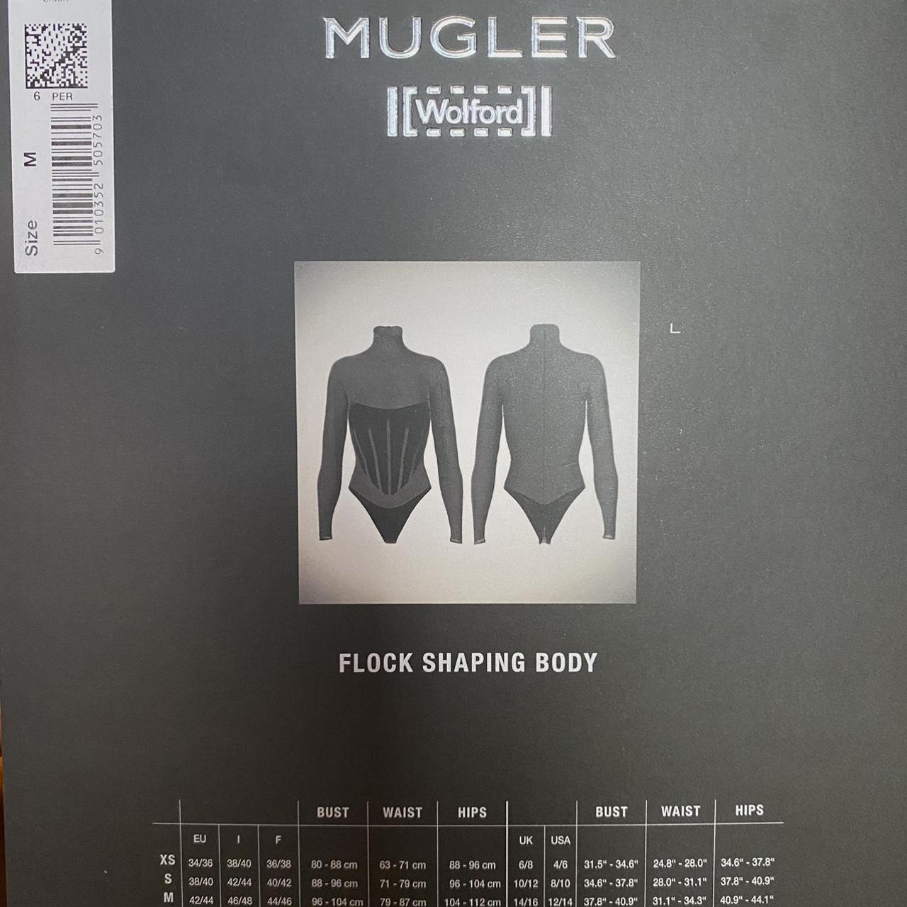 mugler x wolford flock shaping black... - Depop