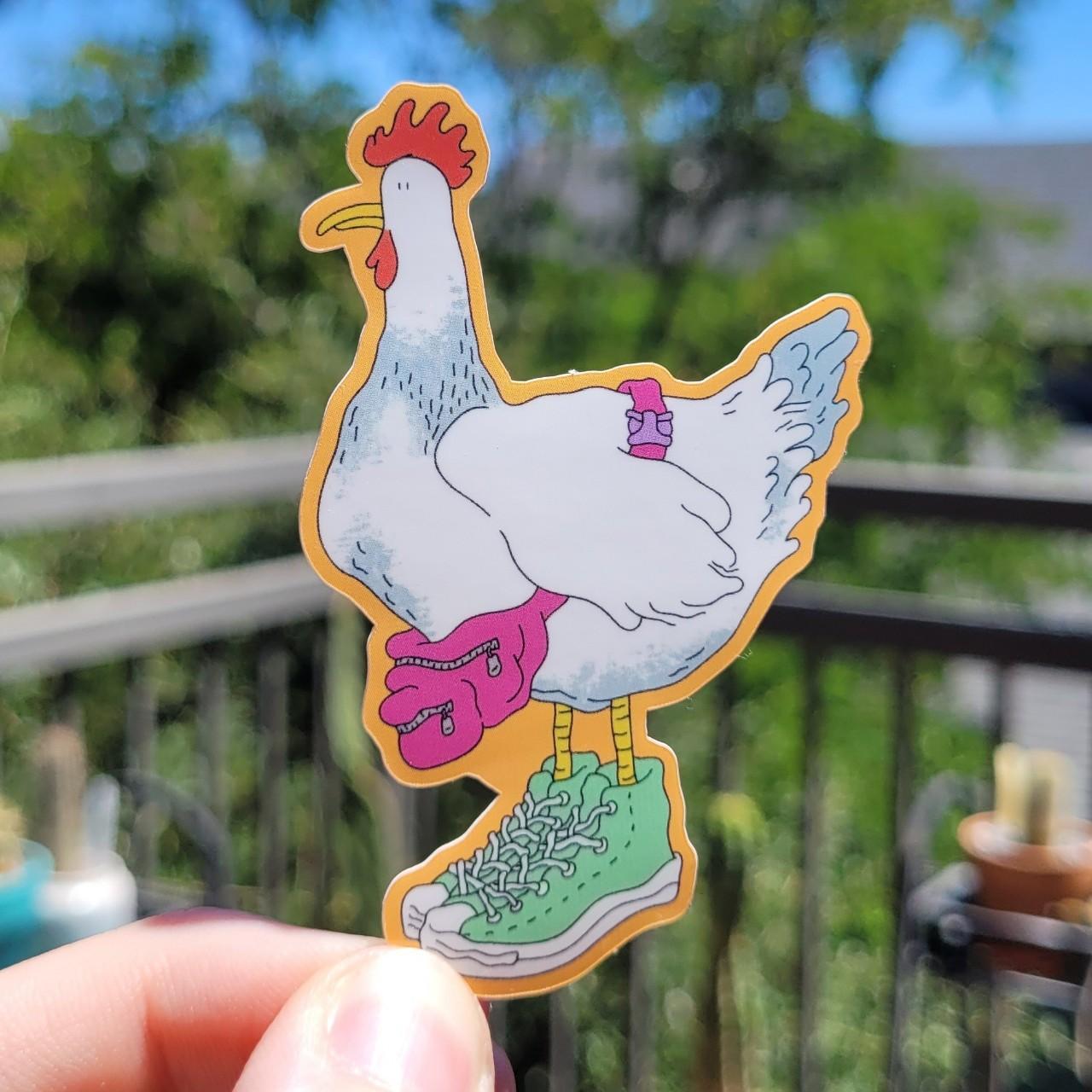 3 inch vinyl chicken with chucks and fanny pack... - Depop