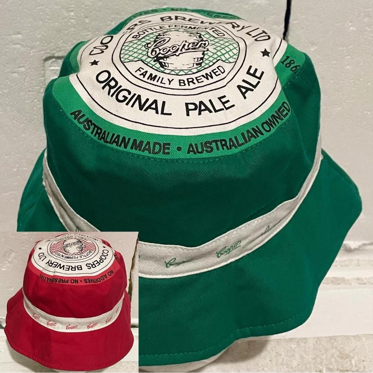 COOPERS Brewery Beer Bucket Hat Cap Reversible Green... - Depop