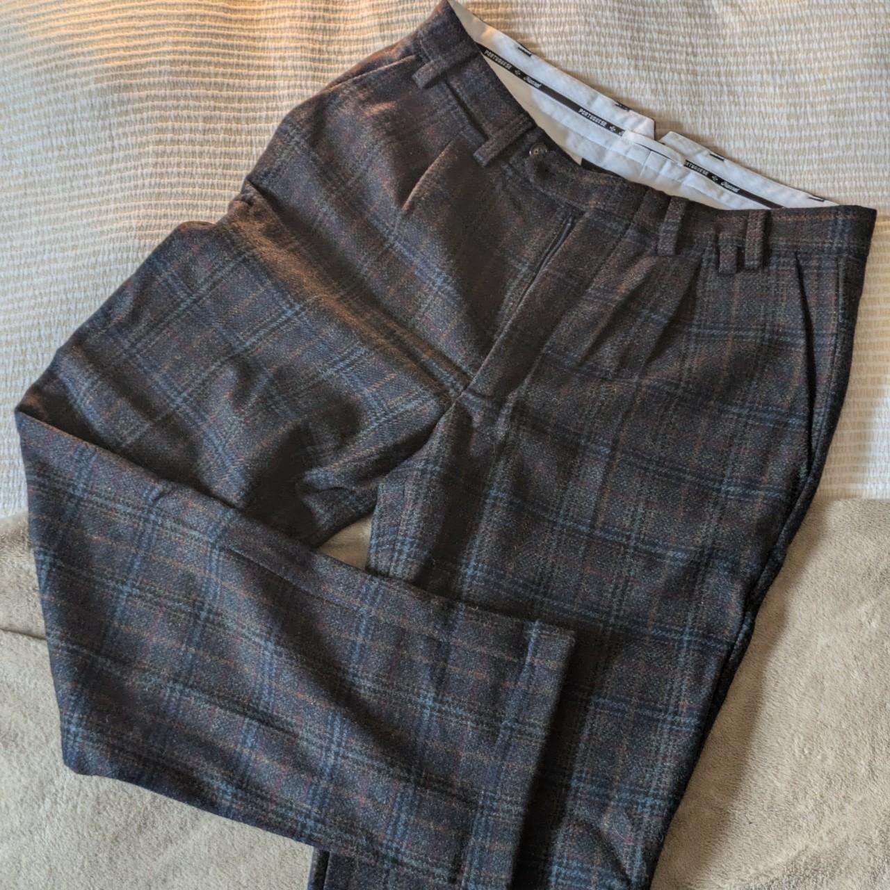 PORTUGUESE FLANNEL WOOLLEN DARK GRID PATTERN. COLOUR... - Depop
