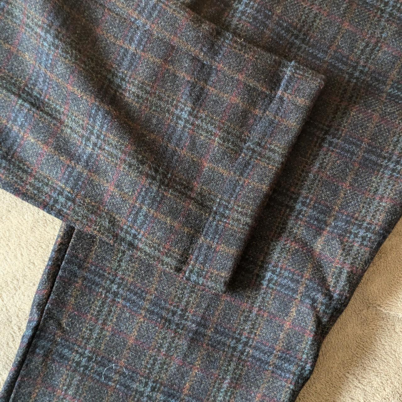 PORTUGUESE FLANNEL WOOLLEN DARK GRID PATTERN. COLOUR... - Depop