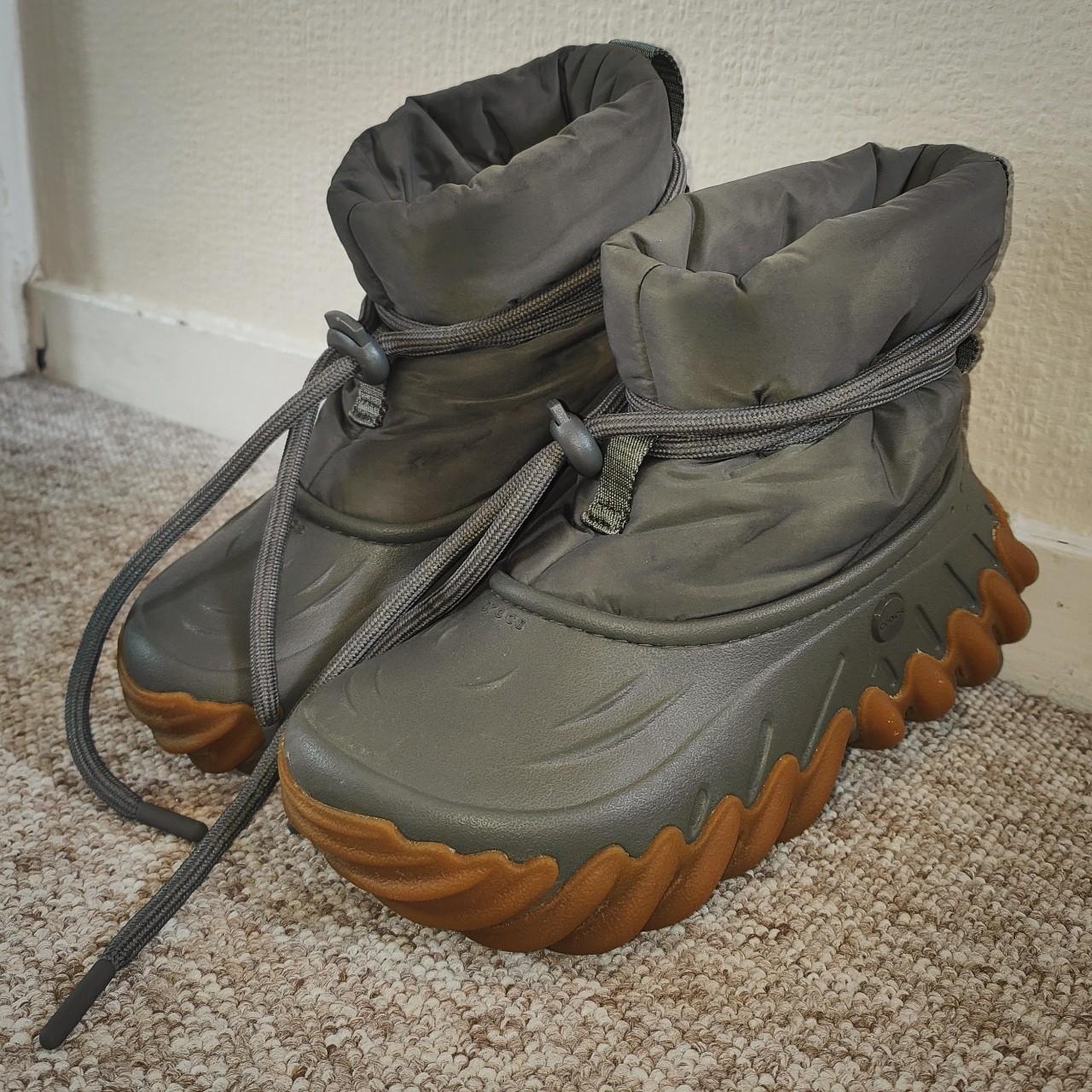 Crocs Dusty Olive Echo Boot in size 4 UK (comes up... - Depop