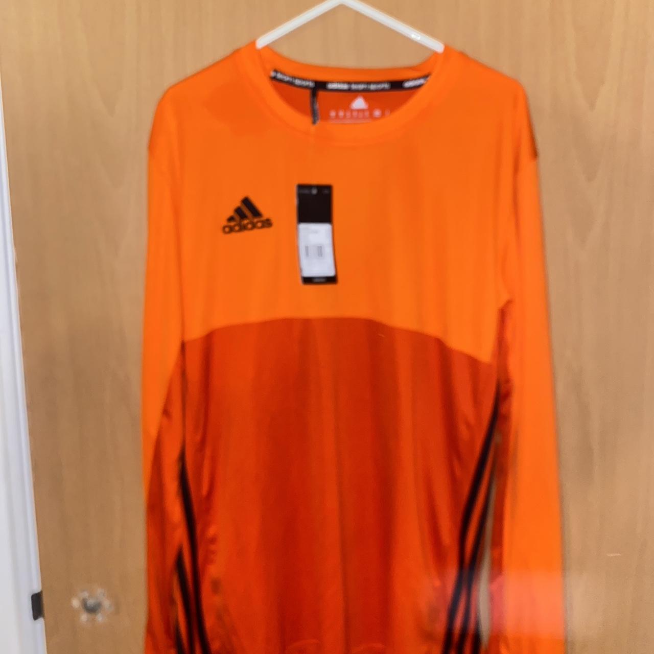 Adidas long sleeve football top in orange l, new... - Depop