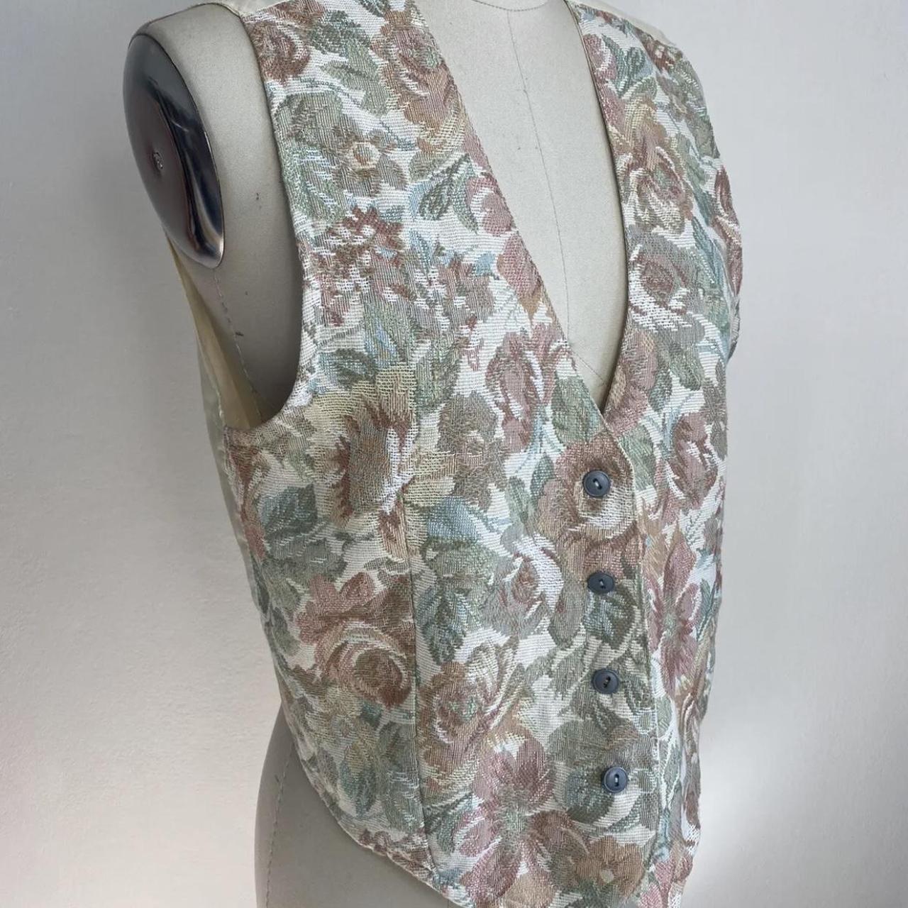 90s Silhouette Tapestry Vest fits M - L #90s... - Depop