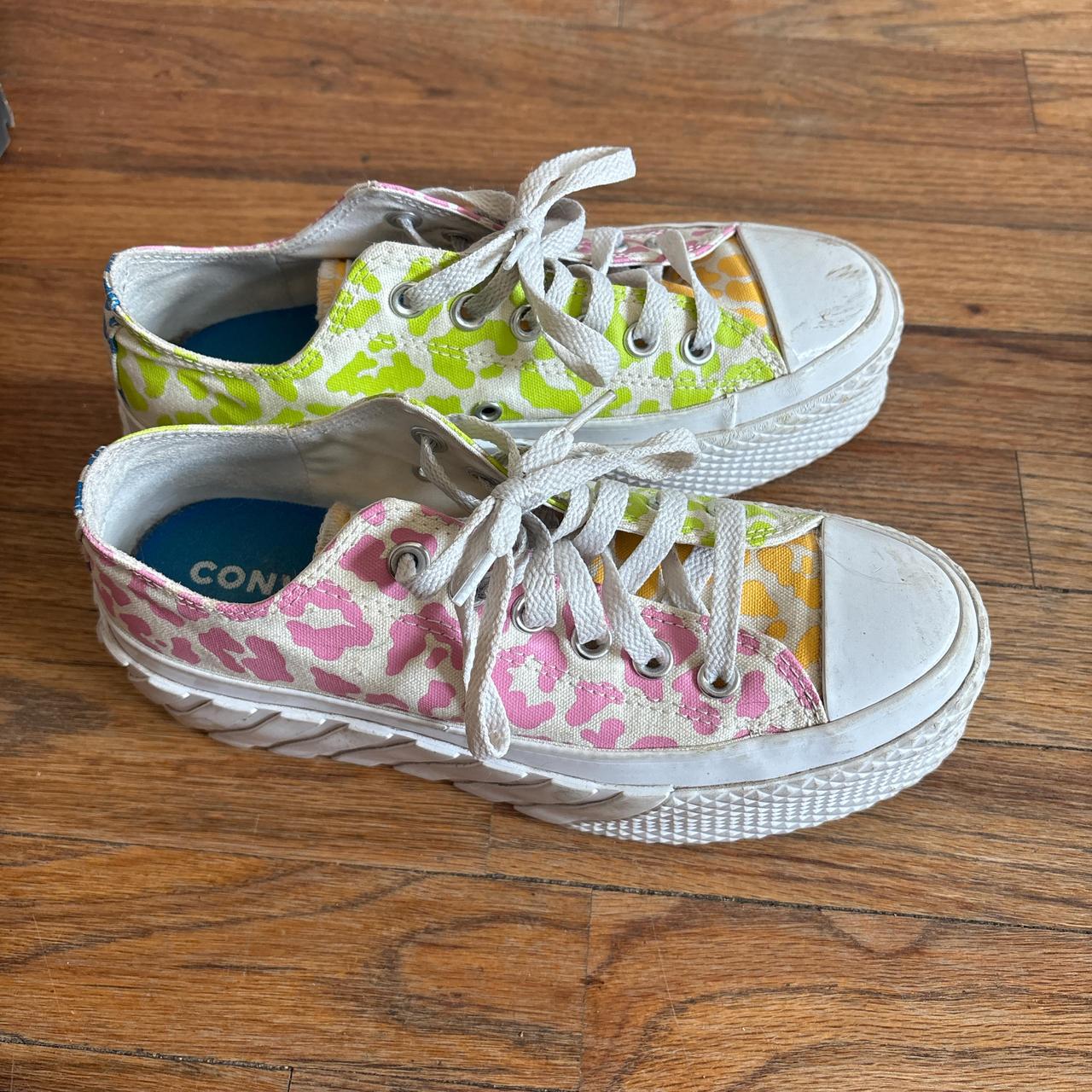 ultra platform cheetah print converse size women’s... | Depop