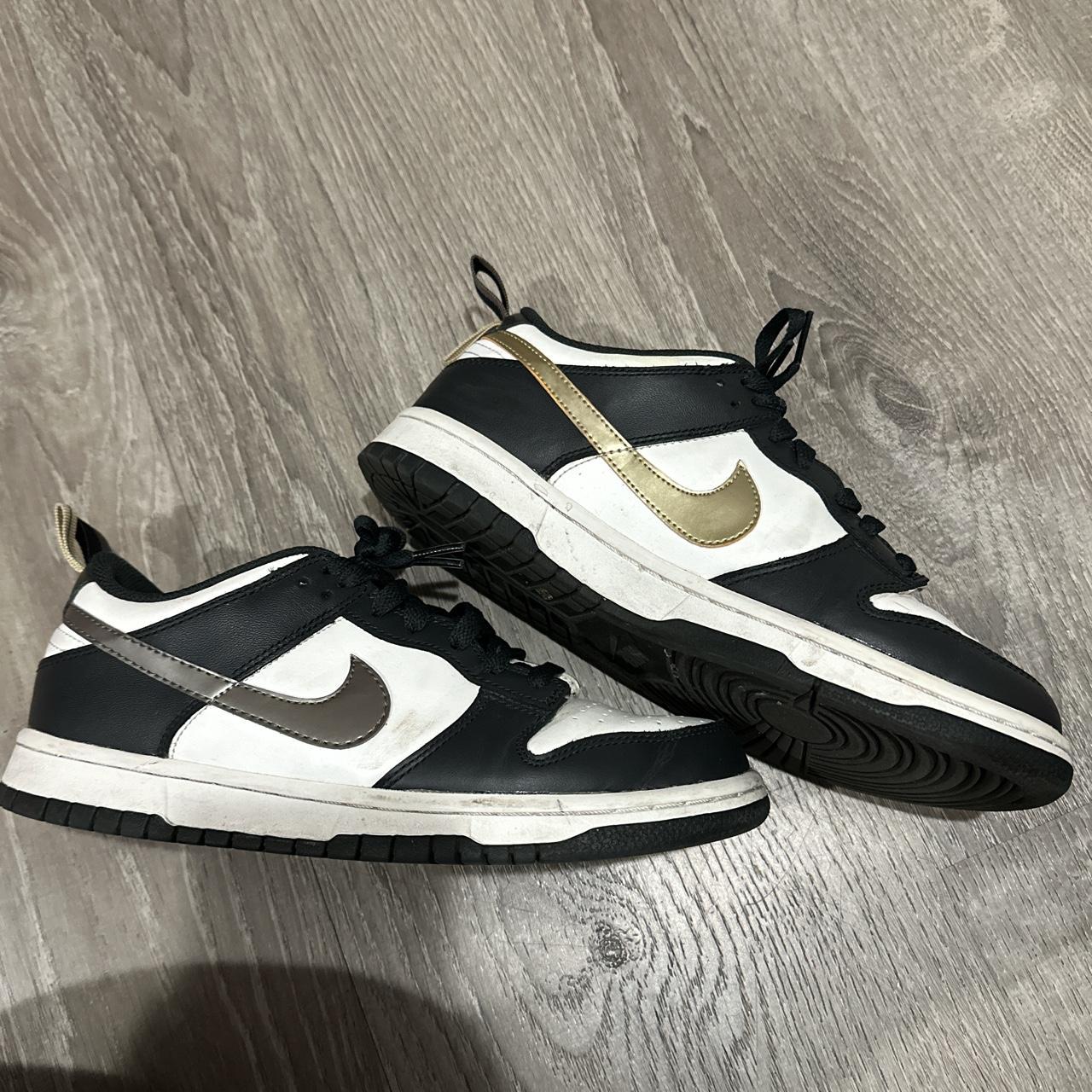 nike dunks metallic swoosh (w8) #womens #sneakers... - Depop